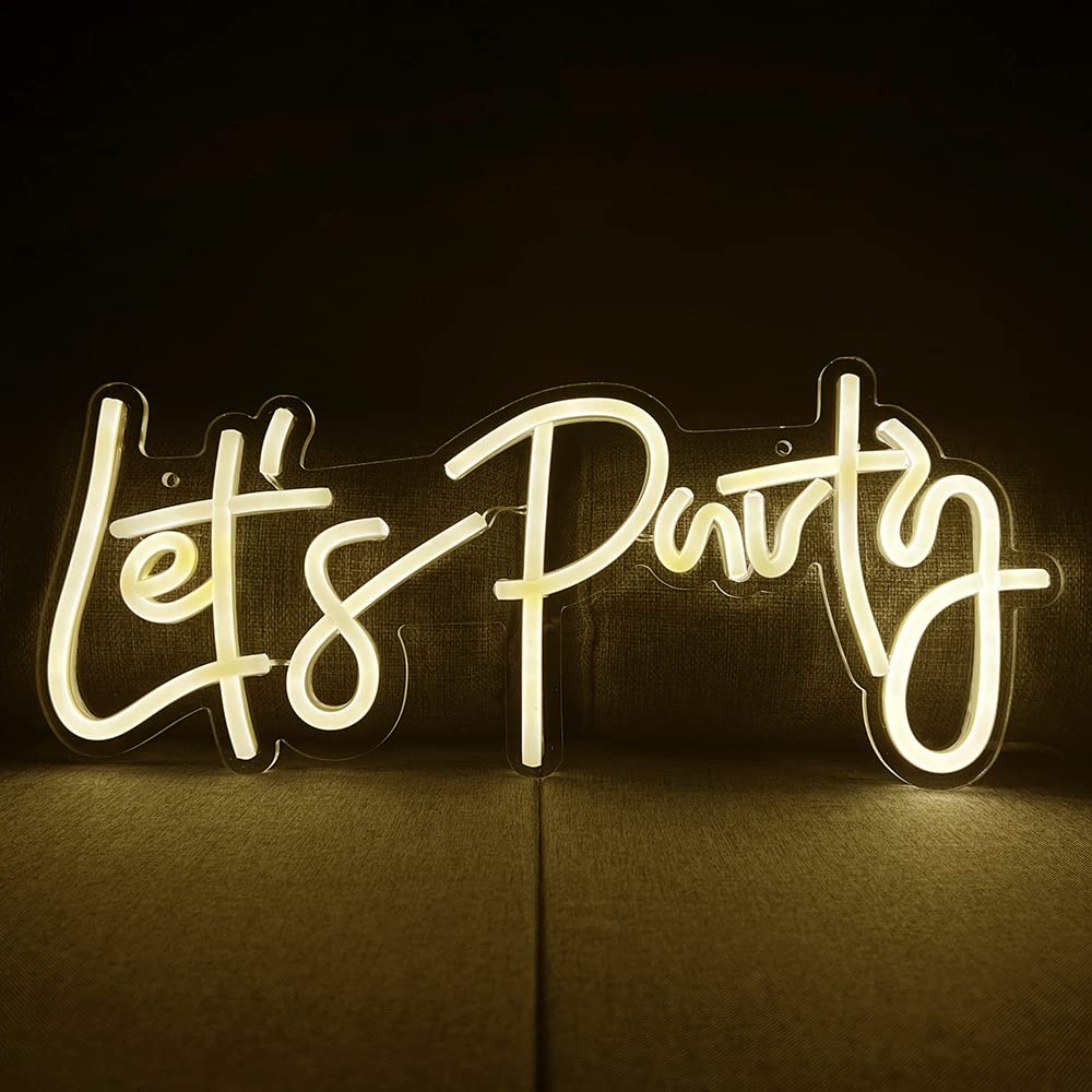 Letrero de Neón Flex para fiestas "LETS PARTY" - Distribuidora Torres